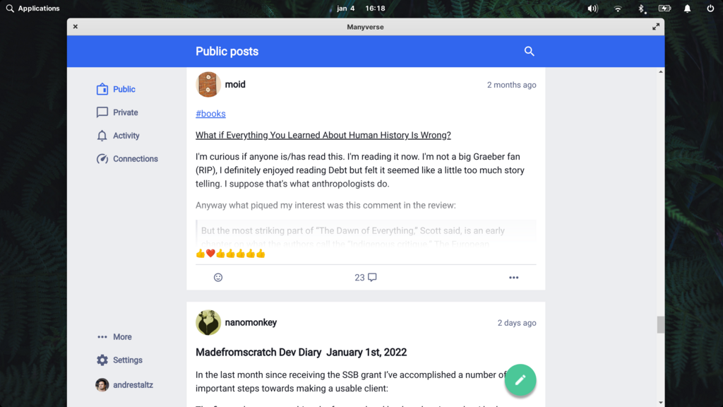Manyverse – a social network off the grid